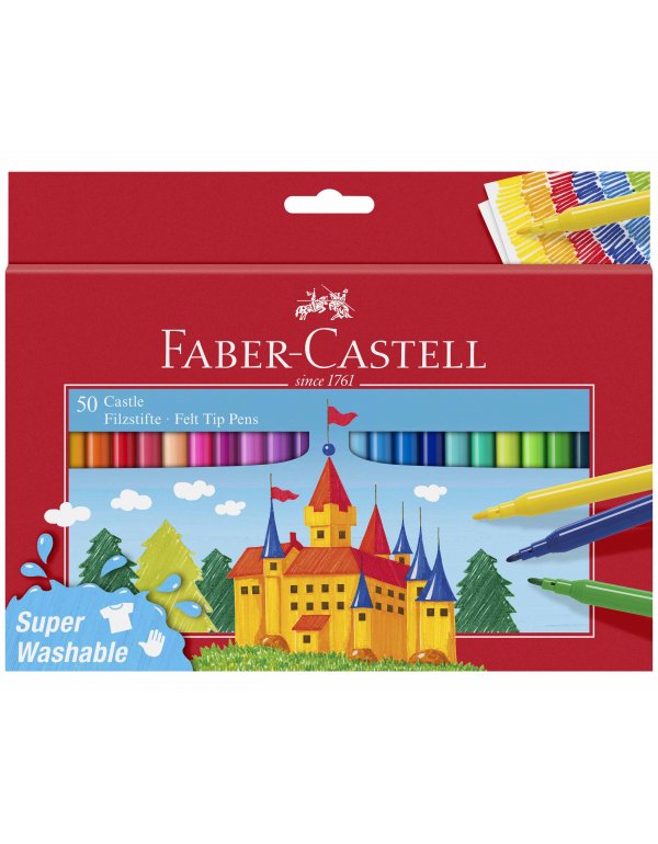 ΜΑΡΚΑΔΟΡΟΙ FABER CASTELL 554204 ΛΕΠΤΟΙ SUPER WASHABLE 50τεμ.